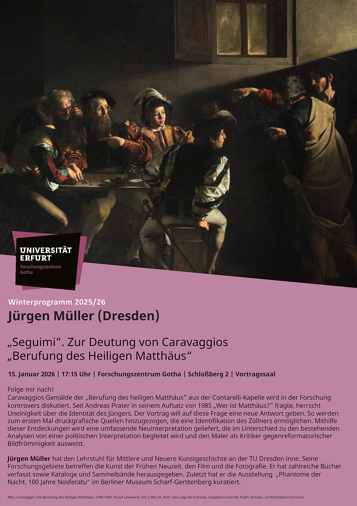 Folge mir nach! Vortrag zu Caravaggios Gemälde der „Berufung des ...