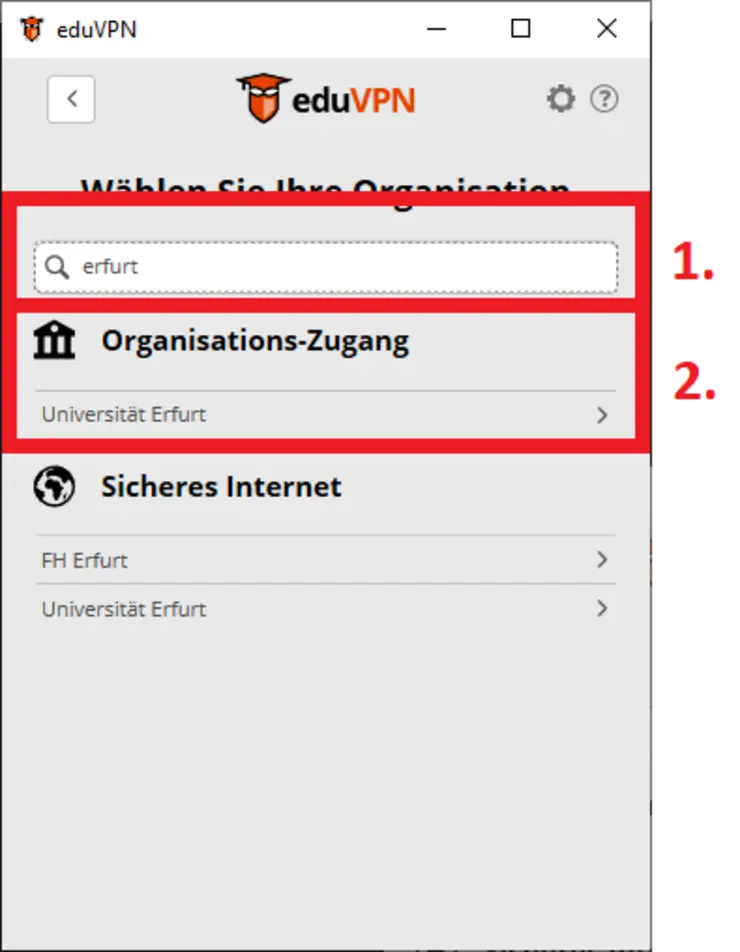 eduVPN für Studierende und Mitarbeitende der Uni Erfurt